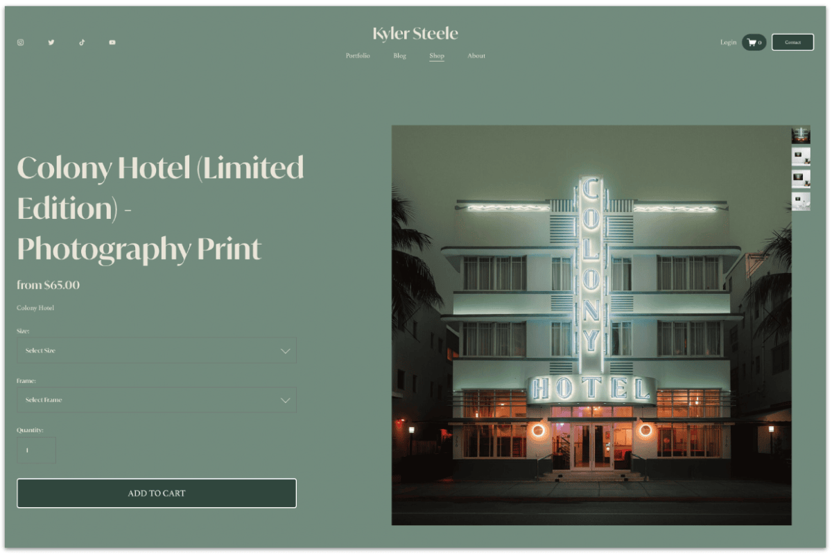 13 Photographer website examples on Squarespace (templates included)