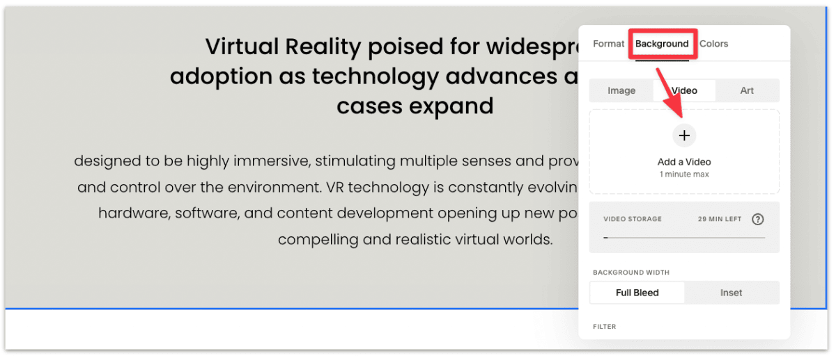 How to loop a video in Squarespace (without code)