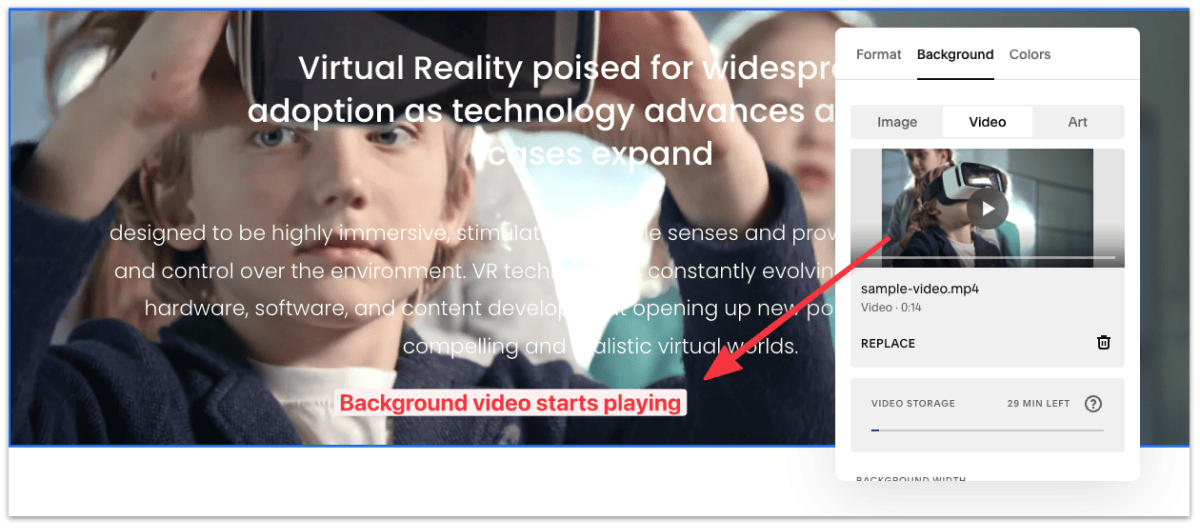 How to loop a video in Squarespace (without code)