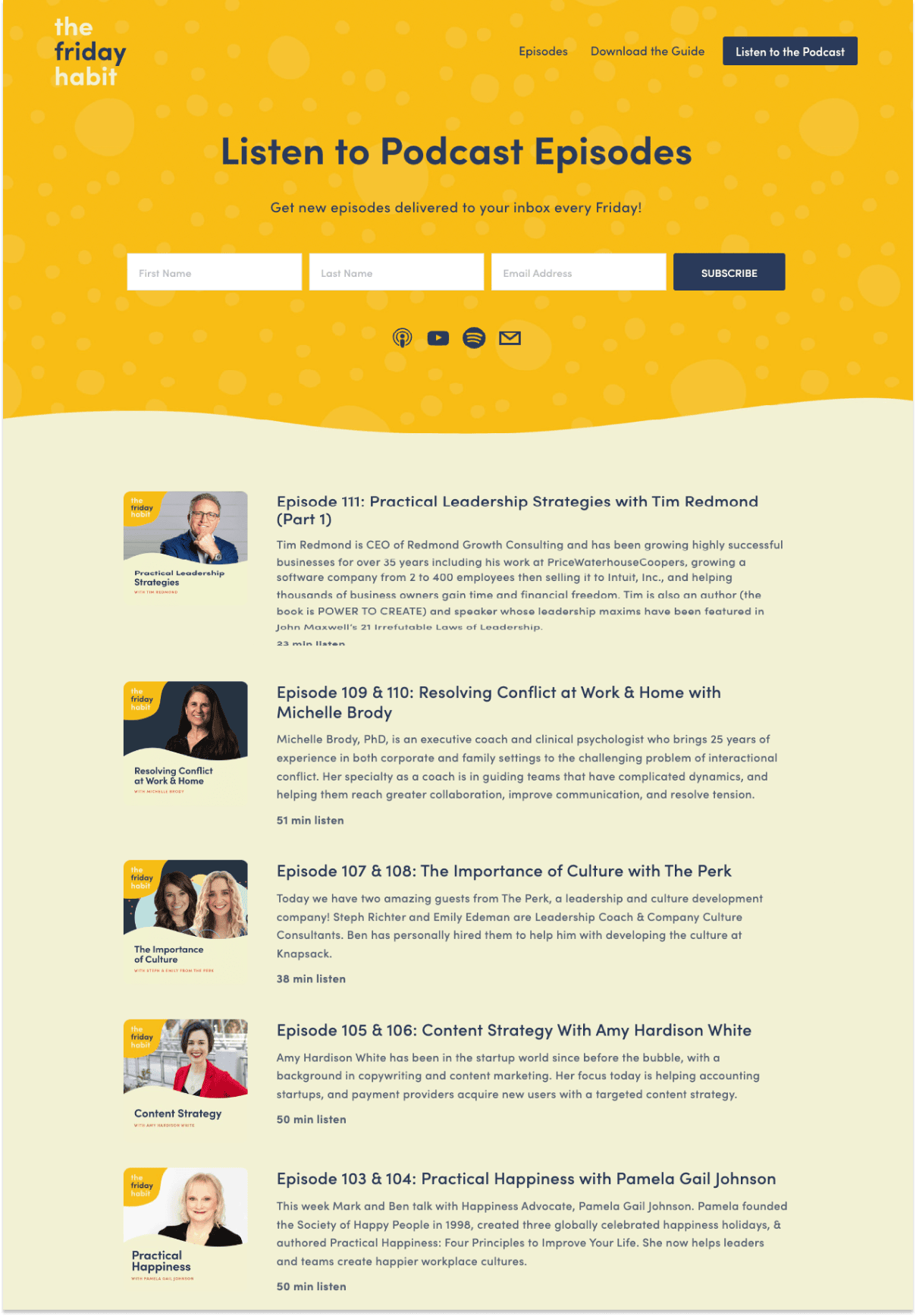 10 Squarespace Podcast examples (And templates used)