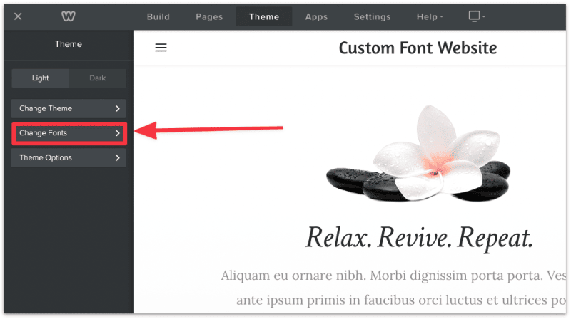 How to change font in Weebly