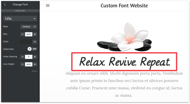 How to change font in Weebly