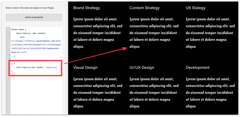 How to add custom font in Squarespace (7.1)