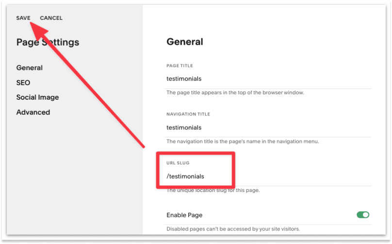 How to redirect a page in Squarespace