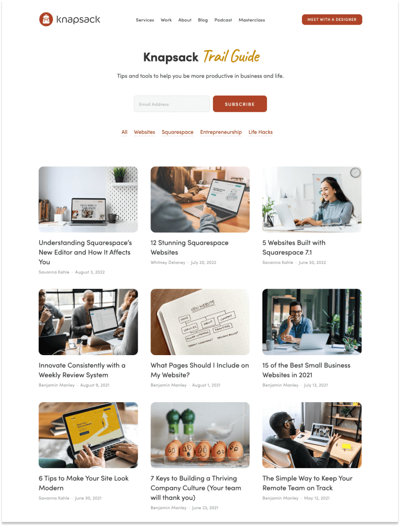 9 Successful Squarespace blog examples (>10K monthly visits)