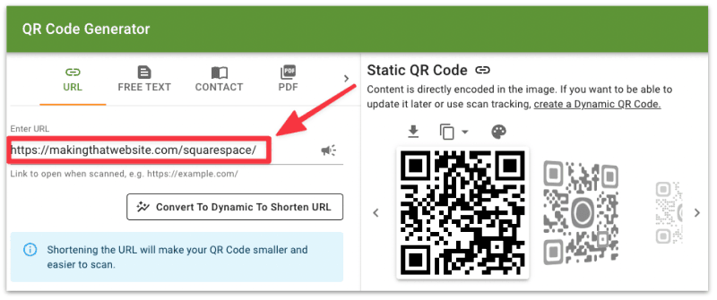 How to generate a QR Code for your Squarespace site (free)
