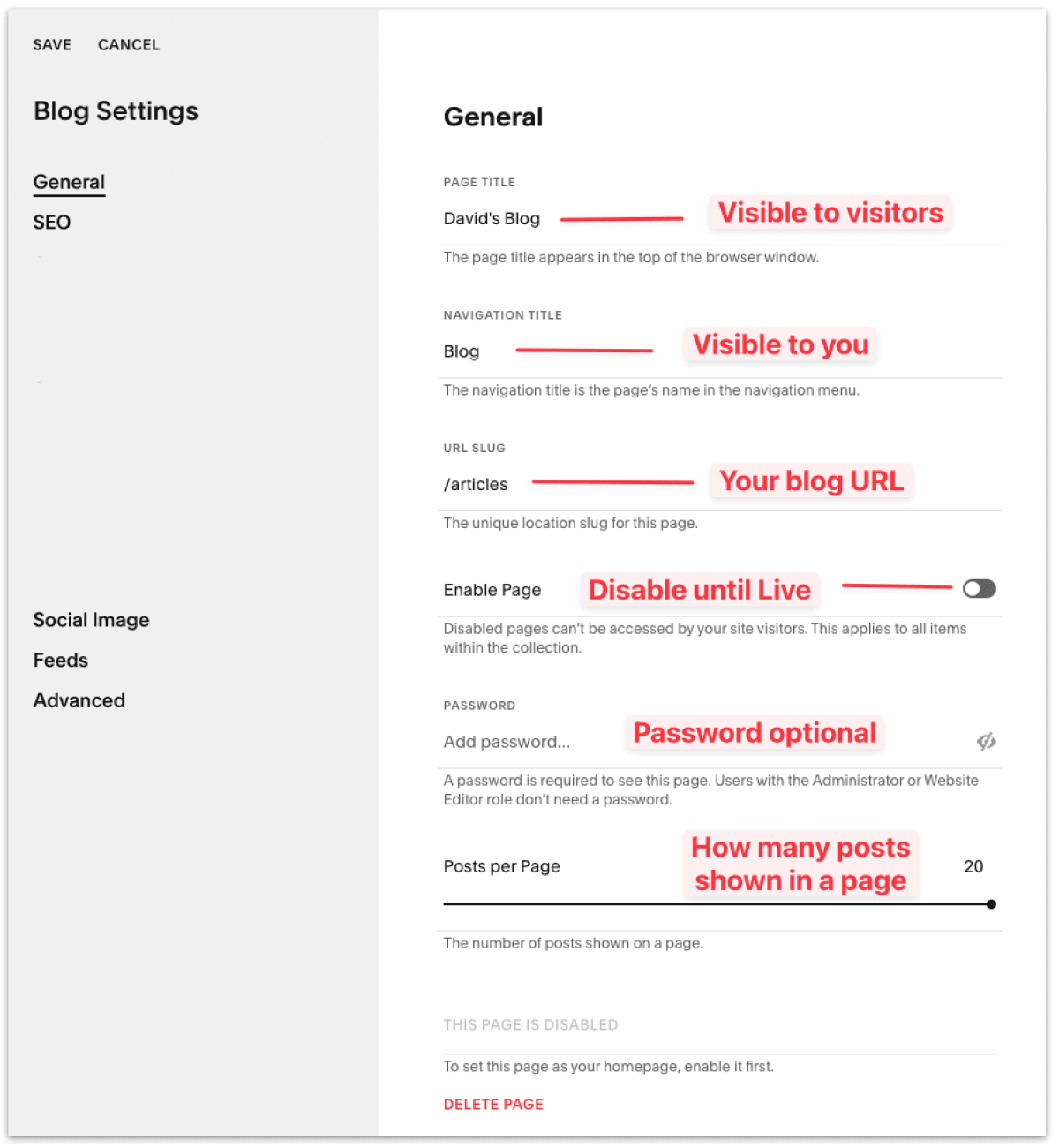How to properly set up a blog on Squarespace